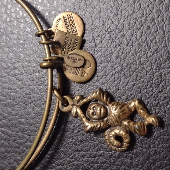 Alex and Ani | Jewelry | Alex And Ani Monkey Animal Gold Charm Bracelet ...